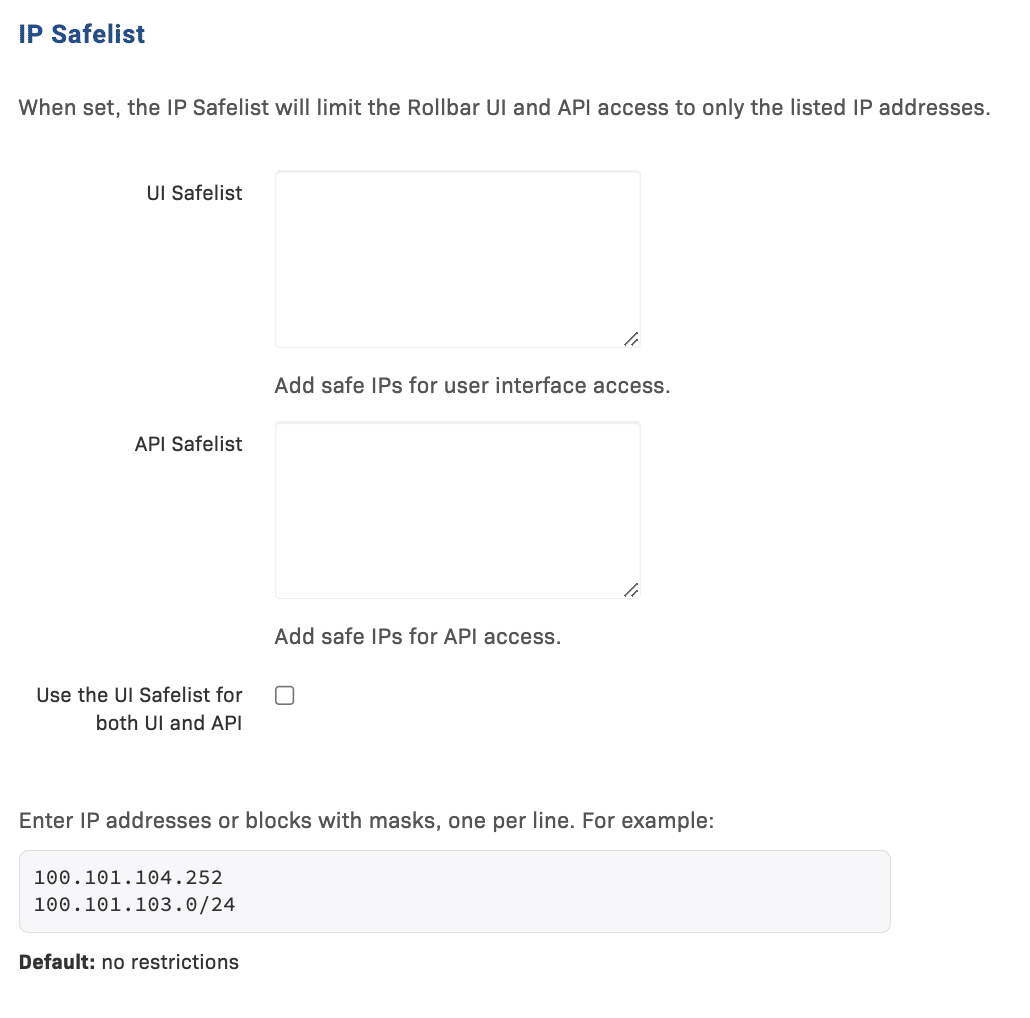 Introducing IP Safelist for our API access | Rollbar